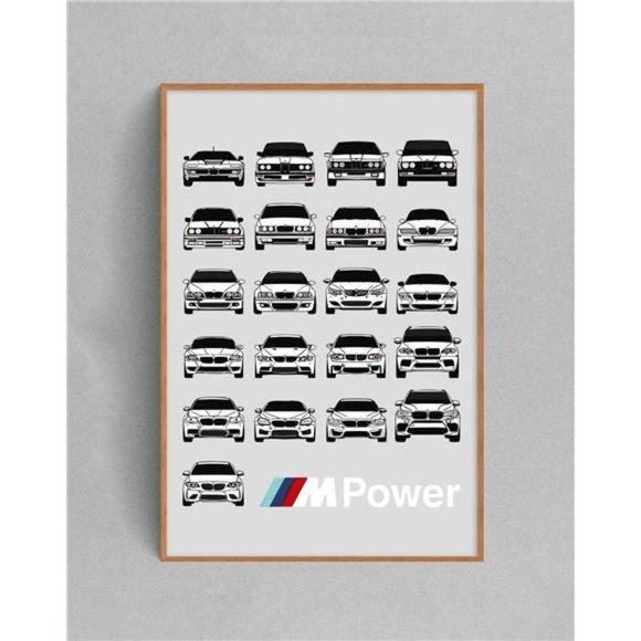 Art | Bmw M Series Timeline Sports Car Wall Poster Automotive Art Decor ...